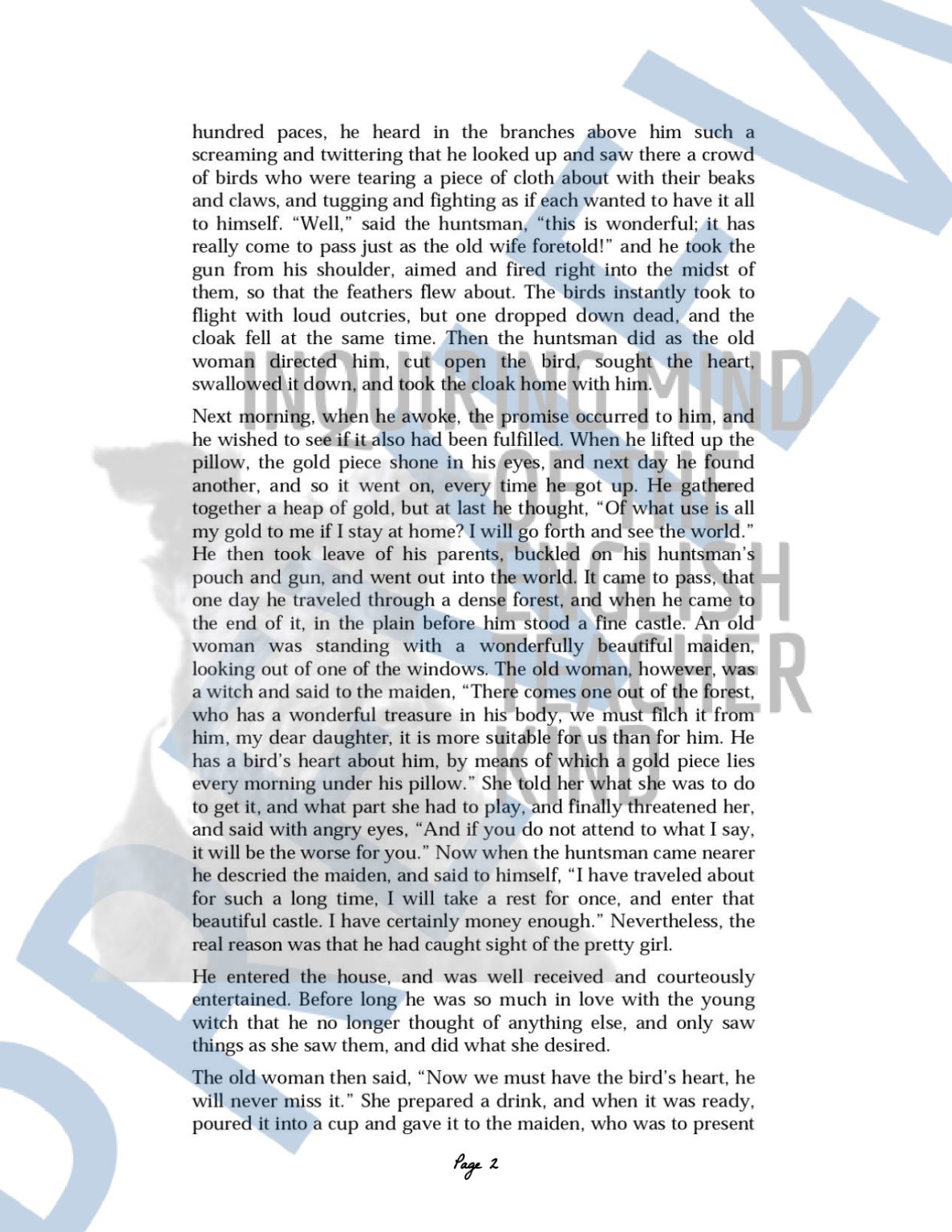 "Donkey Cabbages" by the Brothers Grimm Close Reading Analysis ...
