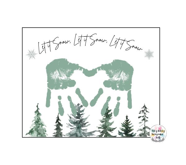 Let it Snow Handprint Art Craft Printable Template / Kids Craft ...