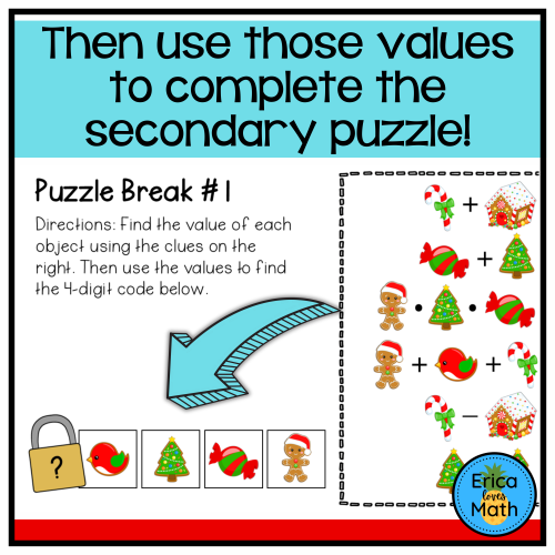 Math Logic Puzzle Activity for Christmas Brain Break | Made By Teachers