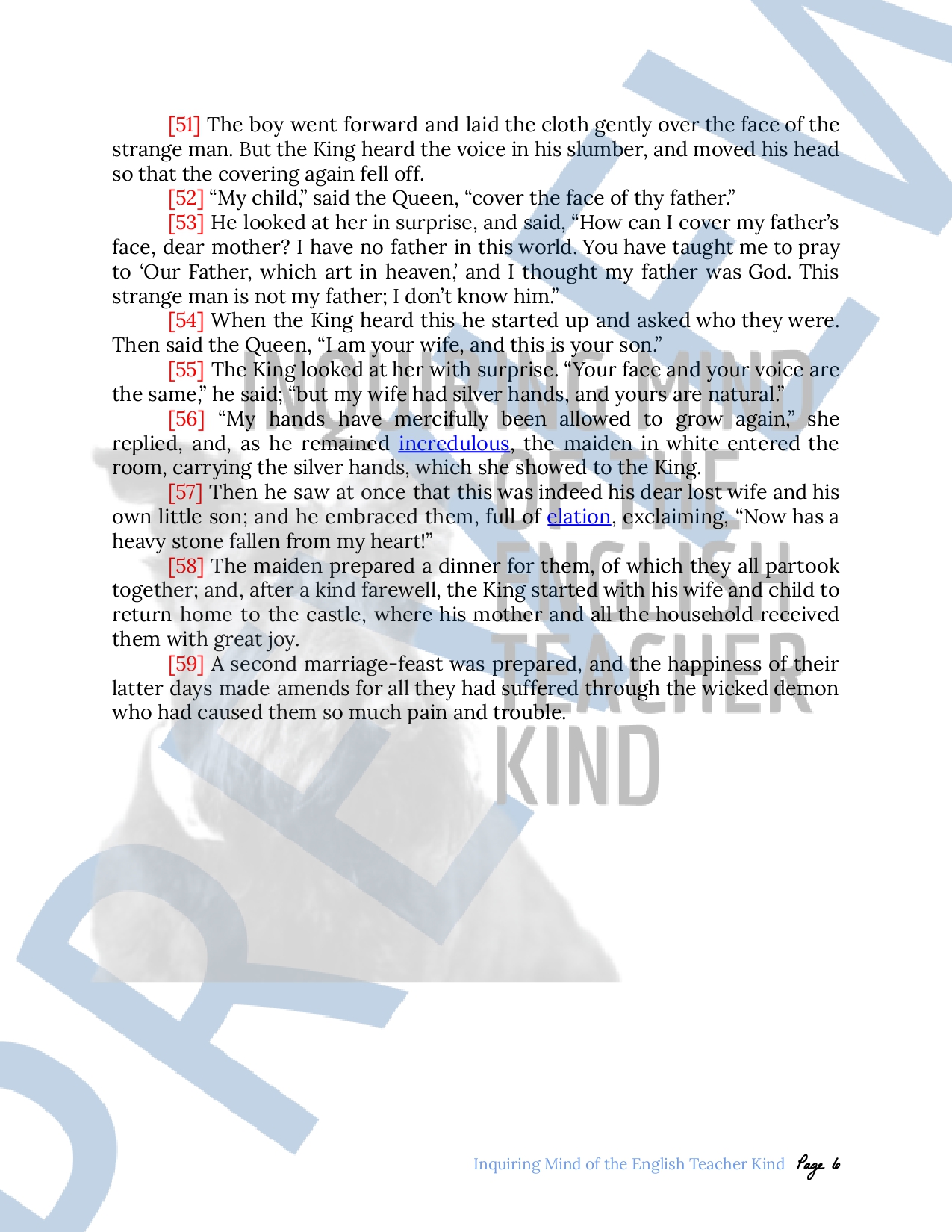 "The Girl Without Hands" by the Brothers Grimm Quiz and Answer Key ...