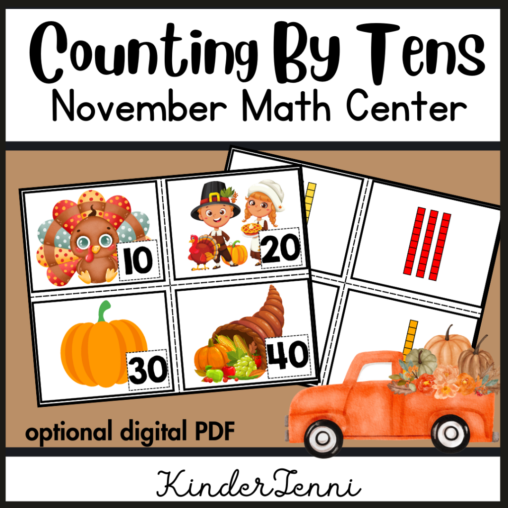 Counting by Tens to 100 Math Center Task Cards with Digital Option ...