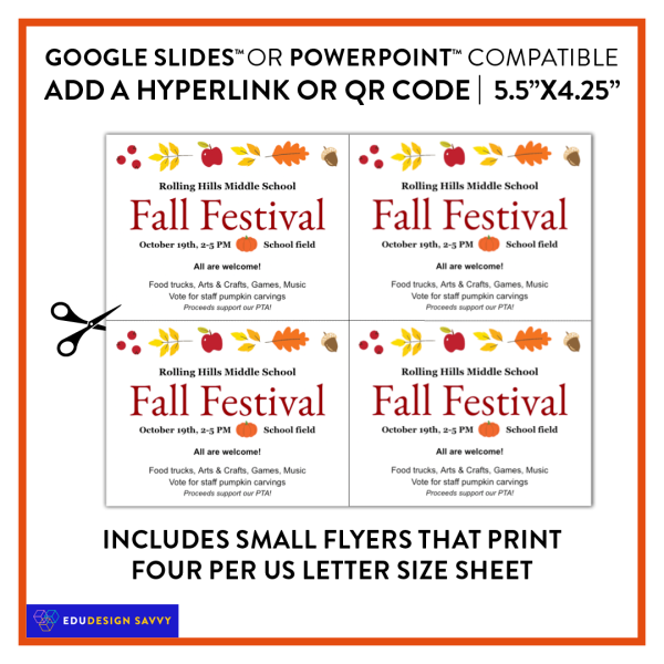 EDITABLE Fall Festival Flyer: 3 designs in two sizes! - Made By Teachers