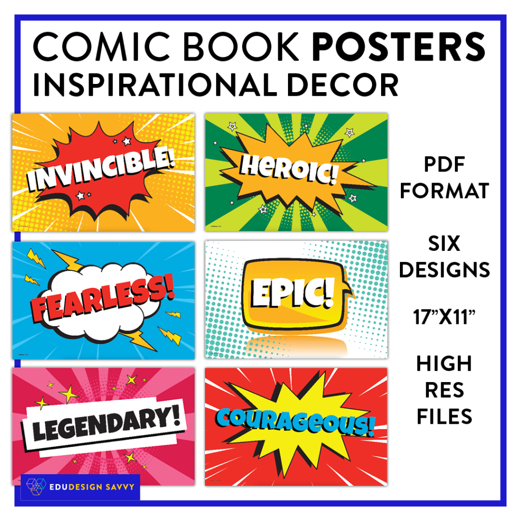 Comic Book Inspirational Posters: Six full-color, 17