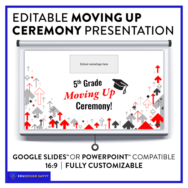 Editable Elementary & Middle School Moving Up Ceremony Slideshow Template | Made By Teachers
