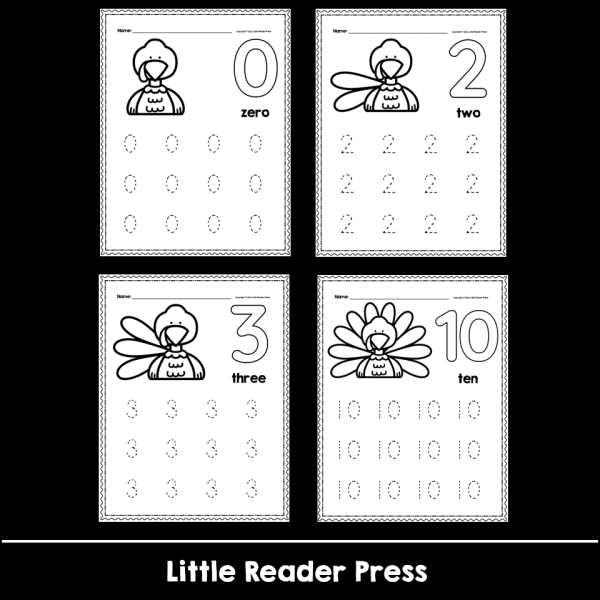 Turkey Numbers 0-10 Tracing Worksheets - Made By Teachers