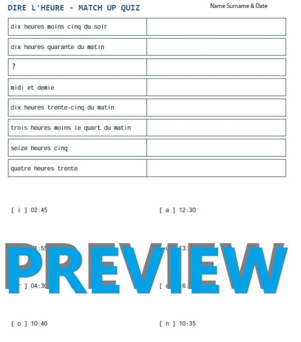 TELLING TIME IN FRENCH | Made By Teachers