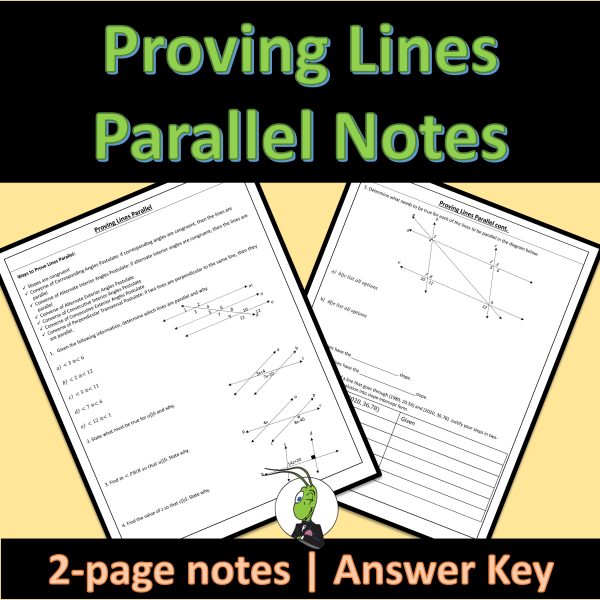 Proving Lines Parallel Geometry Guided Notes Parallel and Perpendicular ...