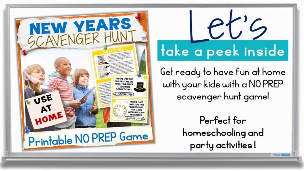 New Years Scavenger Hunt Printable Game for Kids Homeschool Play at ...