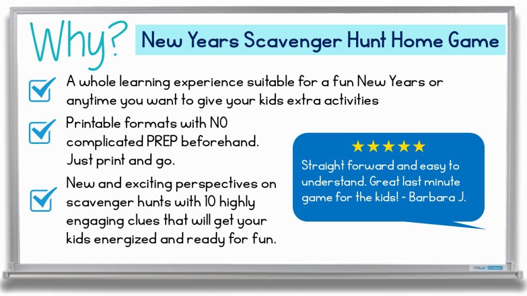 New Years Scavenger Hunt Printable Game for Kids Homeschool Play at ...