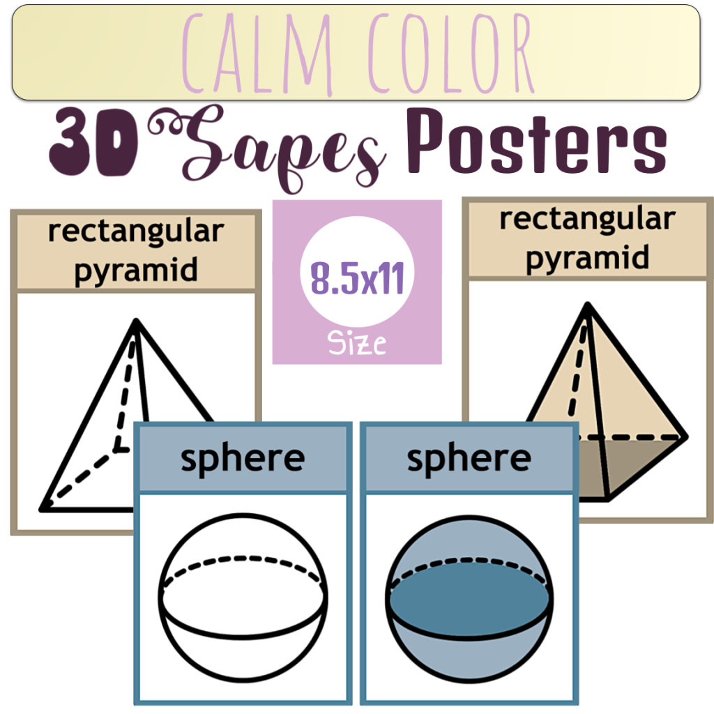 Pastel 3D Shape Posters with Real Pictures and Coloring Banners AUTISM ...