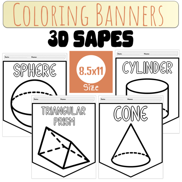 Pastel 3D Shape Posters with Real Pictures and Coloring Banners AUTISM ...