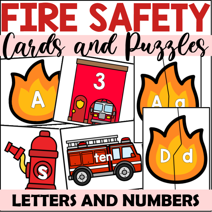 Fire Safety Alphabet and Number Flash Cards and Puzzles - Made By Teachers