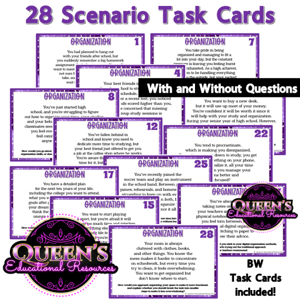 Organizational Skills Scenarios | Time Management Scenarios | Situation ...