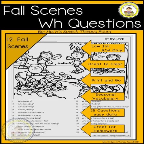 Wh Questions Speech Therapy Answering Questions Fall Theme Language ...