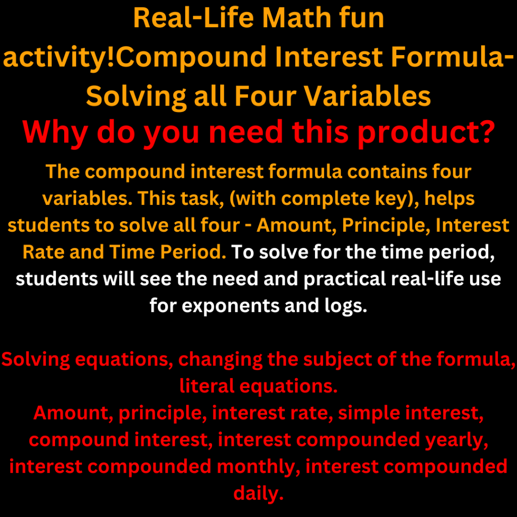 Real-Life Financial Math The Compound Interest Formula - Solving all ...