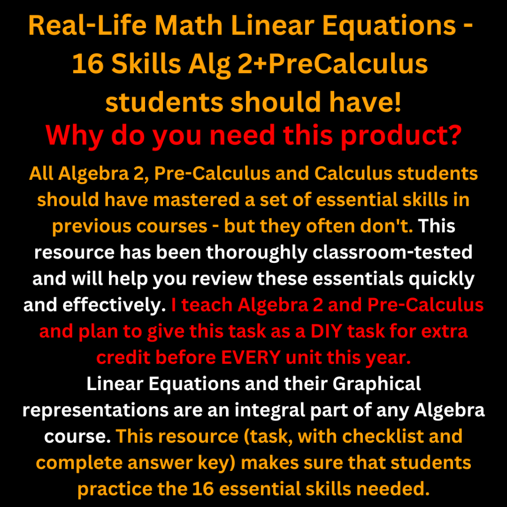 Real-Life Math, Algebra Linear Equations - The 16 Essential Skills all ...