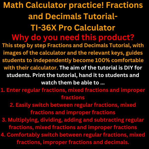 Fractions and Decimals Tutorial for your TI-36X Pro Calculator - Made ...
