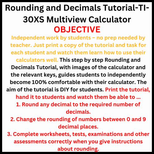 Rounding and Decimals Tutorial for your TI-30XS Multiview Calculator ...
