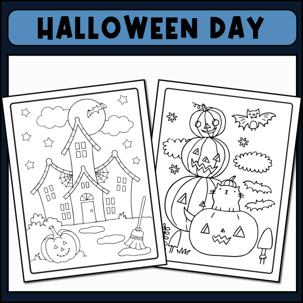 Cute Halloween Coloring Pages +writing notes - coloring sheet- | Made ...