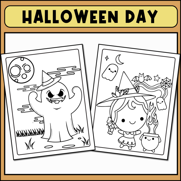 Fun Halloween Coloring Pages +writing notes - coloring sheet- Made By ...