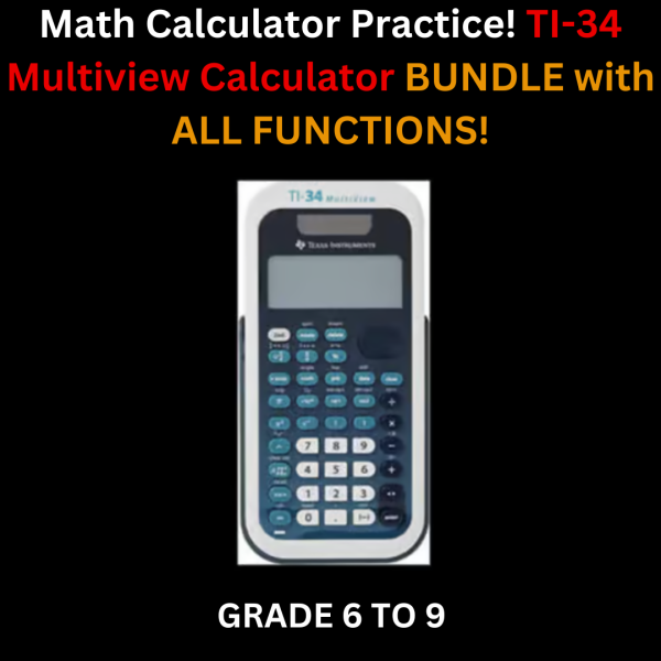 Math Calculator Practice! TI-34 Multiview Calculator BUNDLE with ALL ...