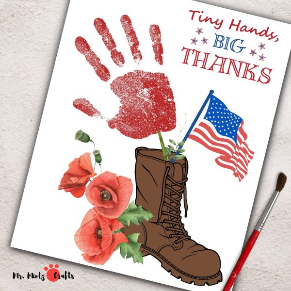 Veterans Day Handprint Craft for Kids – Patriotic Military Appreciation ...