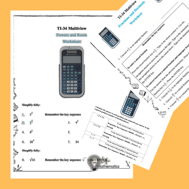 Math Calculator Practice! TI-34 Multiview Calculator BUNDLE with ALL ...