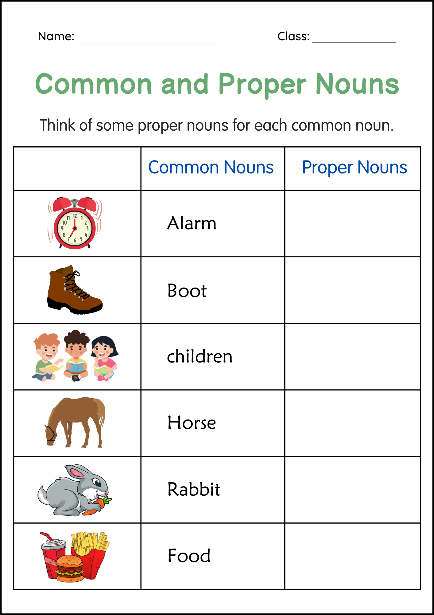 2nd Grade Common and Proper Nouns Grammar Activities Worksheets - Made ...
