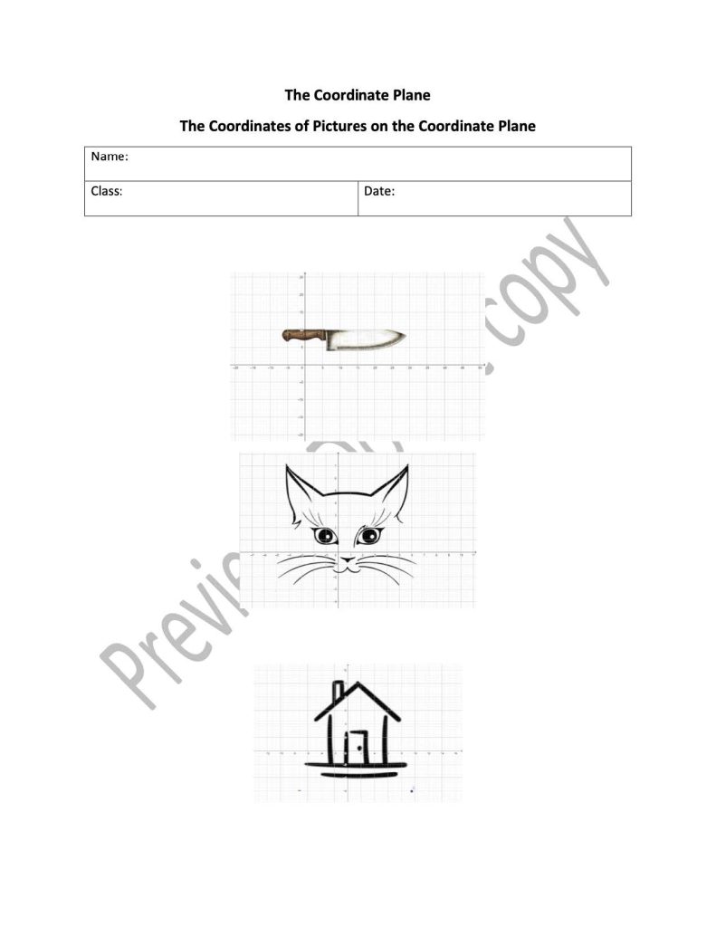 Real-Life Math Coordinate Plane activity. Plotting Points - A Fun Arty ...