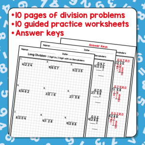Long Division 3 Digit by 1 Digit Graph Paper without Remainders ...