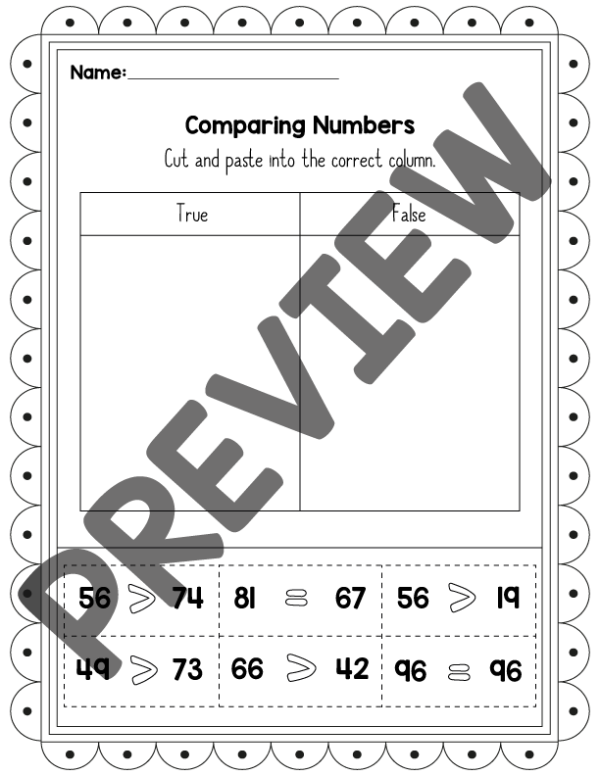 Comparing Two Digit Numbers | Greater Than Less Than & Equal To ...