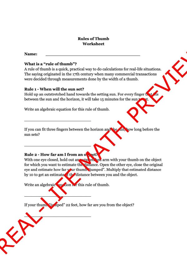 The Algebra and Practical Application of 14 Rules of Thumb | Made By ...