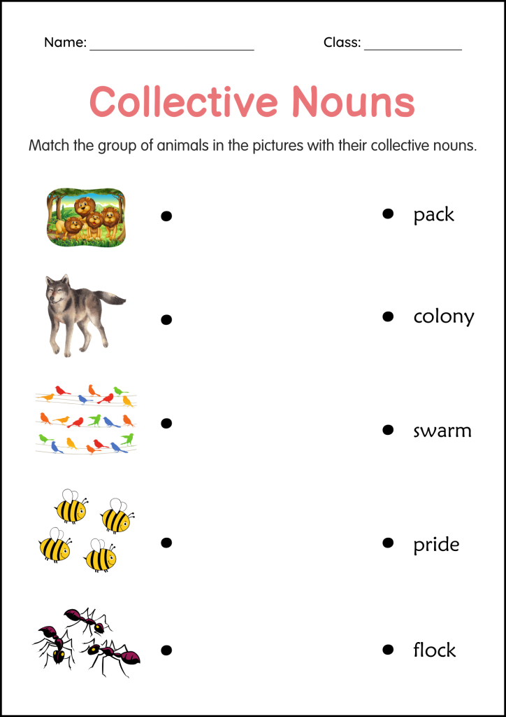 2nd grade Collective Nouns Grammar Practice Activities Worksheets ...