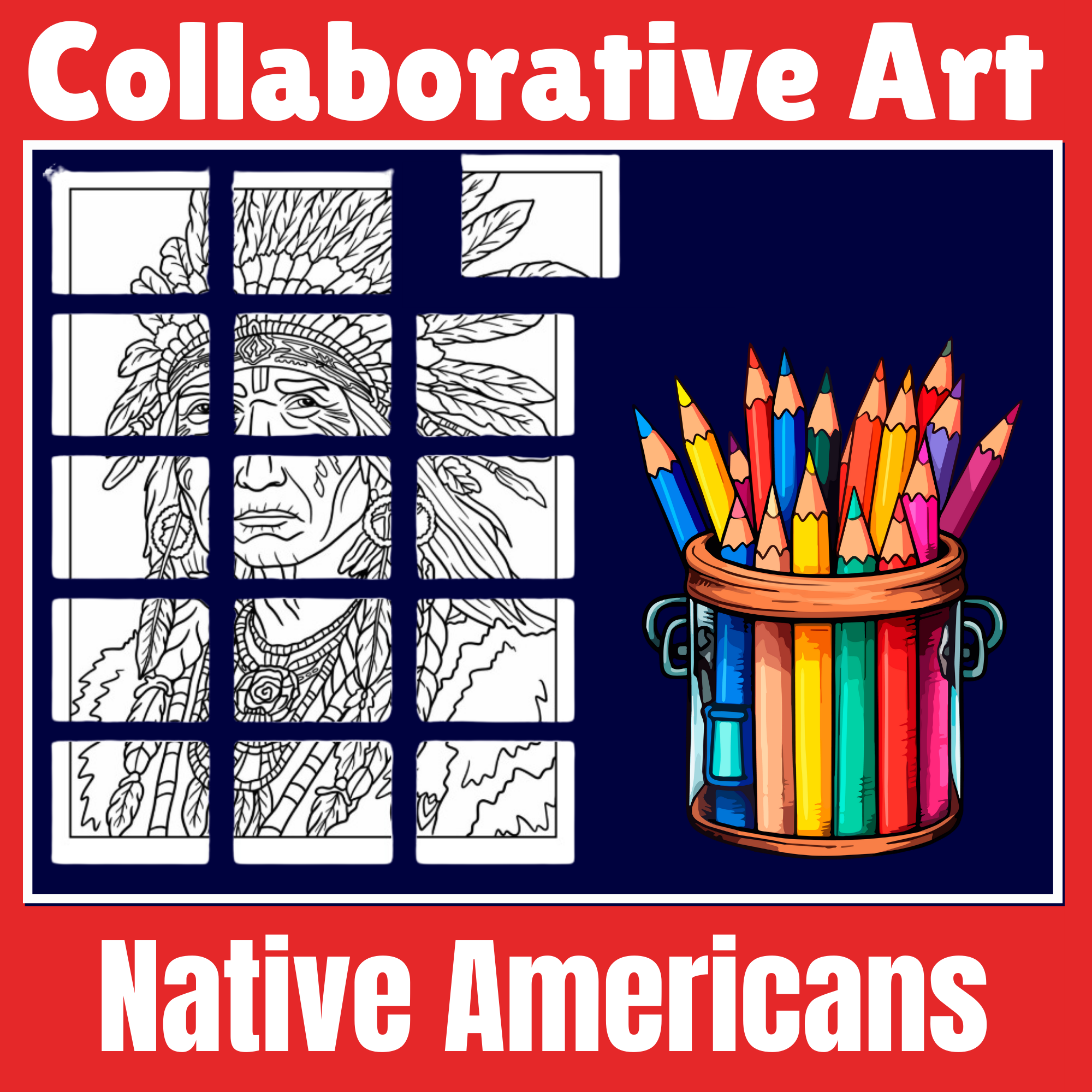 Native American Heritage Month Collaborative Art Coloring Poster | Made ...