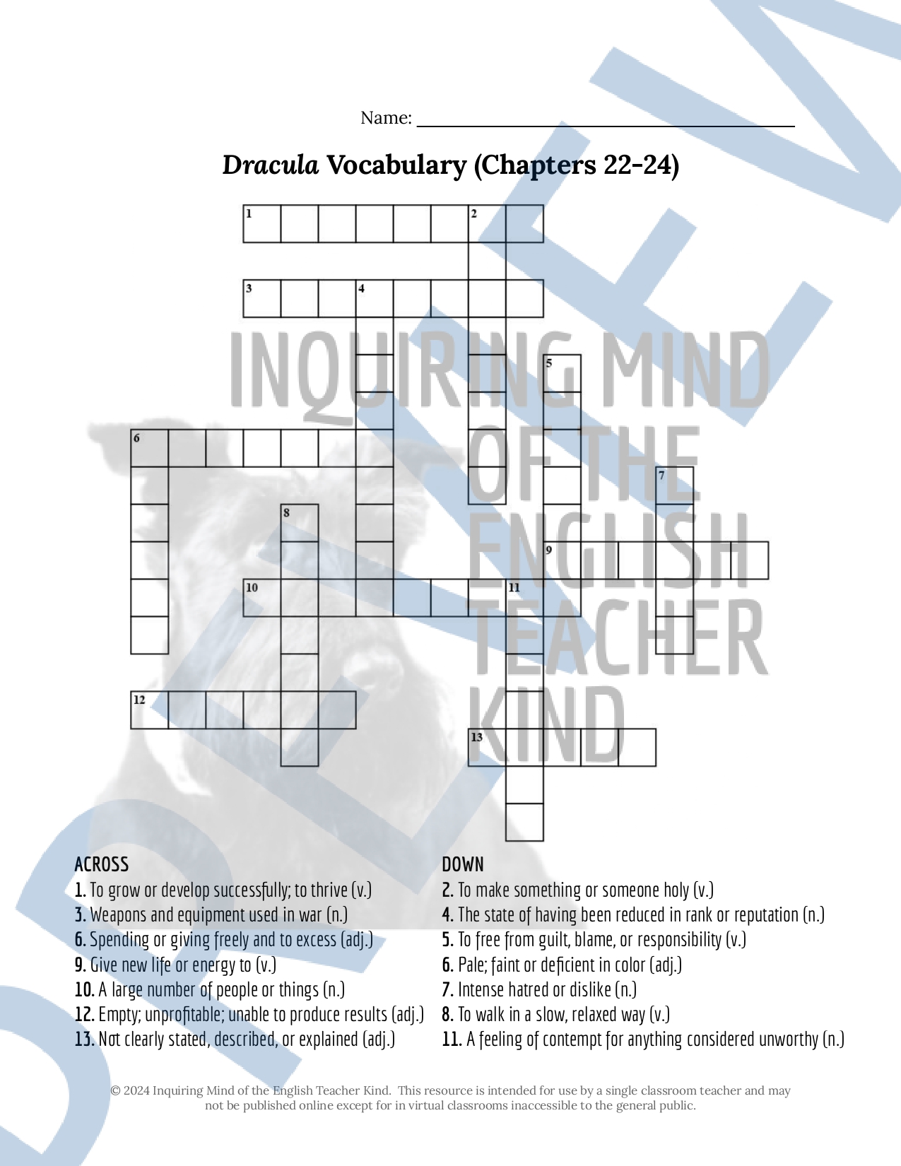 Dracula Chapters 22-24 Quiz, Close Reading Worksheets, and Vocabulary ...