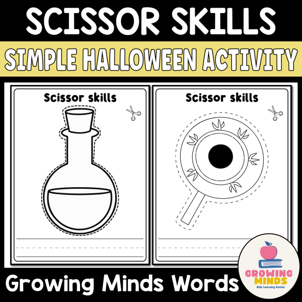 Simple Halloween Scissor Skills Cutting Practice and writing Activity ...