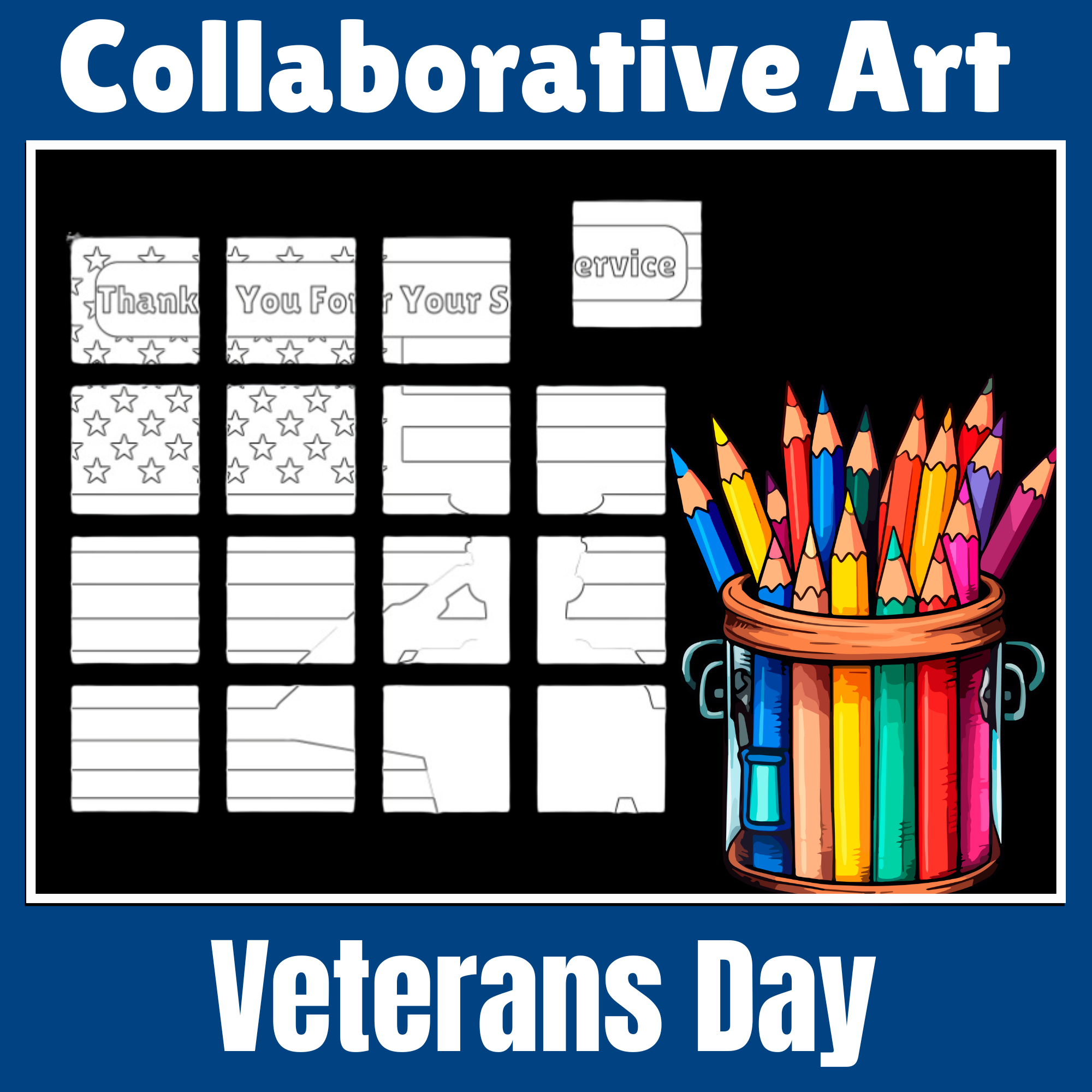 Veterans Day Coloring Collaborative Poster Art Memorial day Activities ...