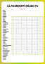 CLASSROOM OBJECTS WORD SEARCH PUZZLE WORKSHEET ACTIVITY- BACK TO SCHOOL ...