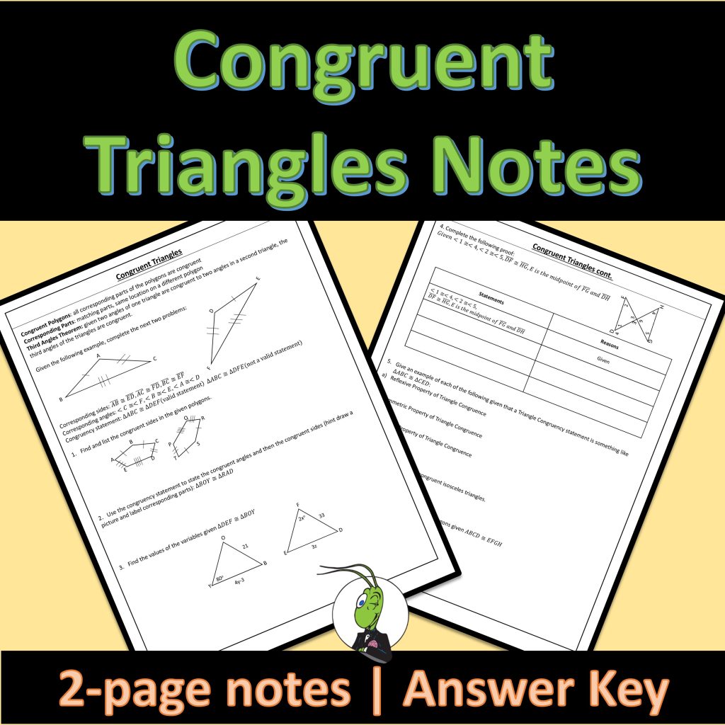 Congruent Triangles Geometry Guided Notes Congruent Triangles Unit ...