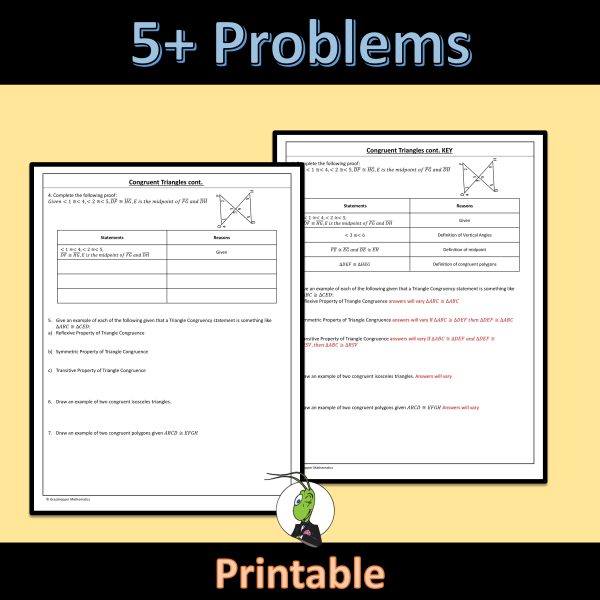 Congruent Triangles Geometry Guided Notes Congruent Triangles Unit ...