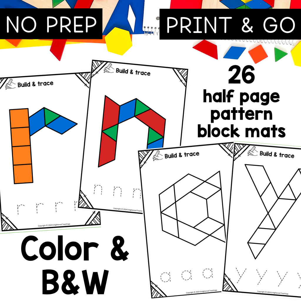 Lowercase Alphabet Pattern Block Mats Letter Pattern Block Mats ...