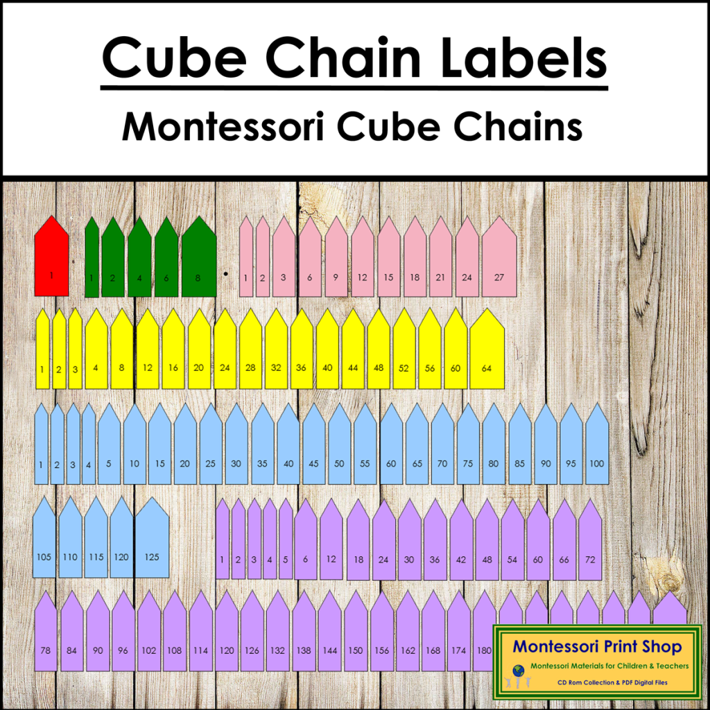 Montessori Cube Chain Labels | Made By Teachers