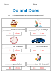Beginner Do and Does Grammar Activity Worksheets for Grade 2 | Made By ...