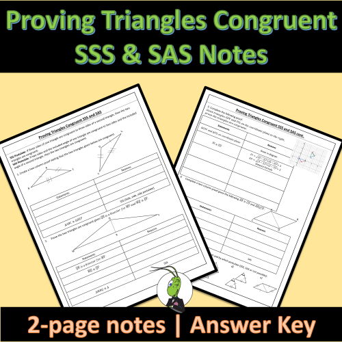 Triangles Congruent SSS SAS Geometry Guided Notes Congruent Triangles ...