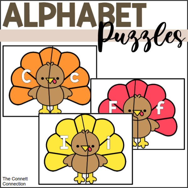Turkey Alphabet and Number Flash Cards and Puzzles | Made By Teachers