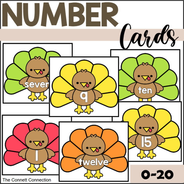 Turkey Alphabet and Number Flash Cards and Puzzles | Made By Teachers