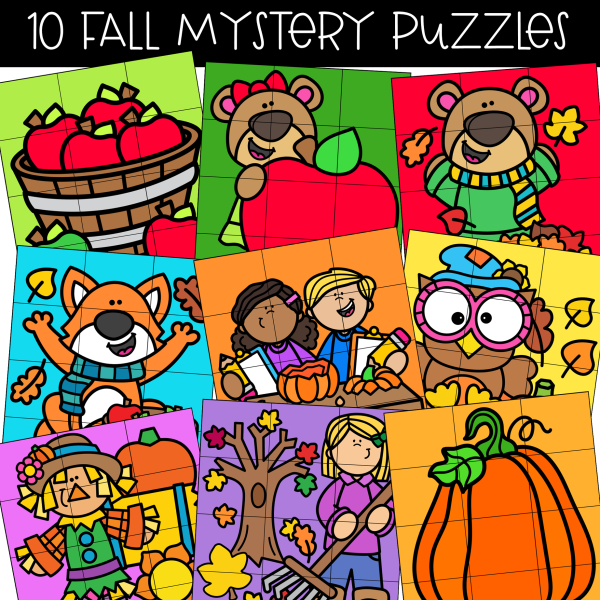 Fall Multiplication Worksheets Autumn Multiplication Mystery Puzzles NO ...