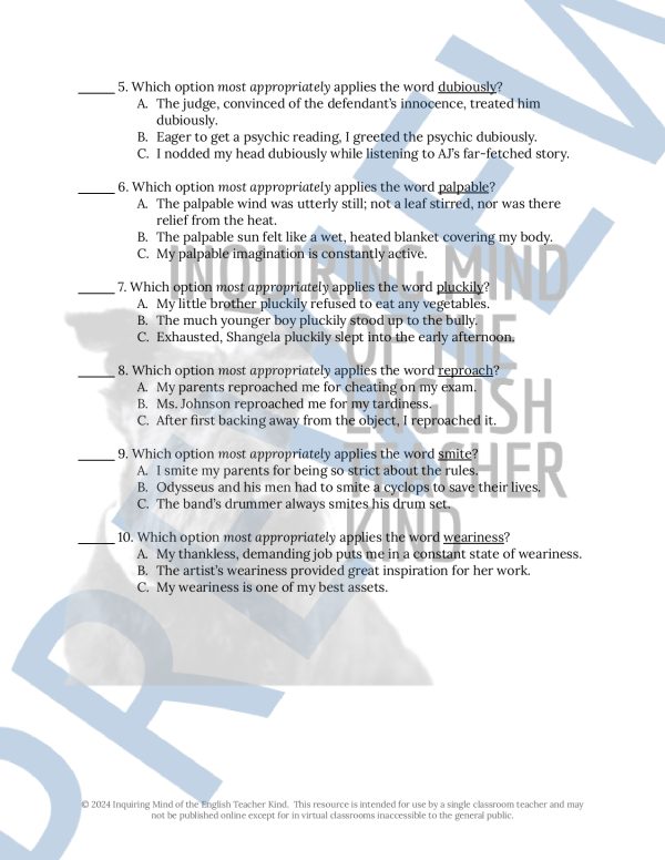 The War of the Worlds Book 1 Chapters 11 through 17 Vocabulary Games ...
