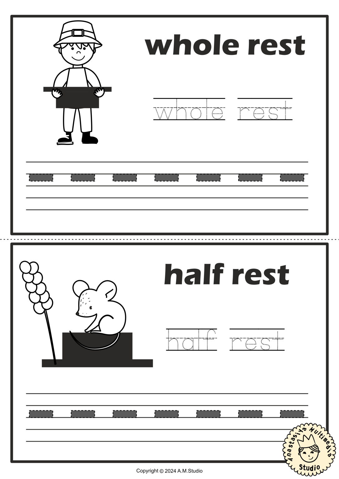 Music Tracing Task Cards for Thanksgiving | Made By Teachers