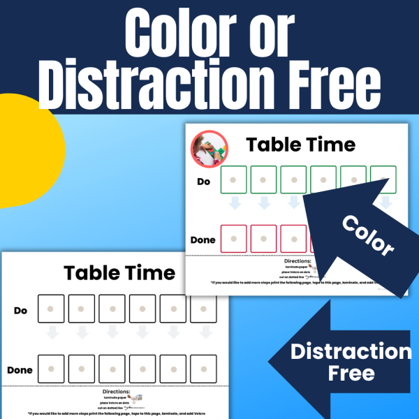 Table Time Visual Schedule Mini Activity Schedule for Table Work - Made ...